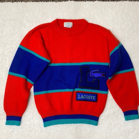 Lacoste | Shirts & Tops | Vintage Izod Lacoste Letterman Sweater | Poshmark